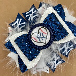 New York Yankees Inspired Bow-small - Etsy