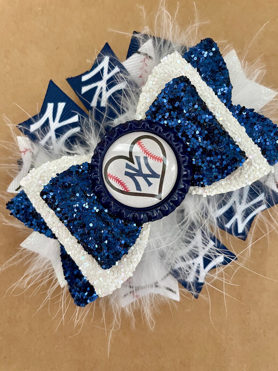 New York Yankees Inspired Bow-small - Etsy