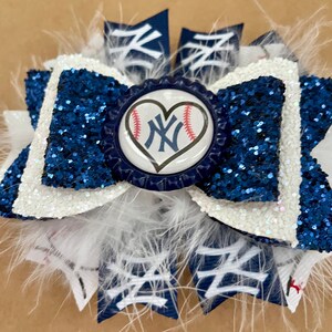 New York Yankees Inspired Bow-small - Etsy