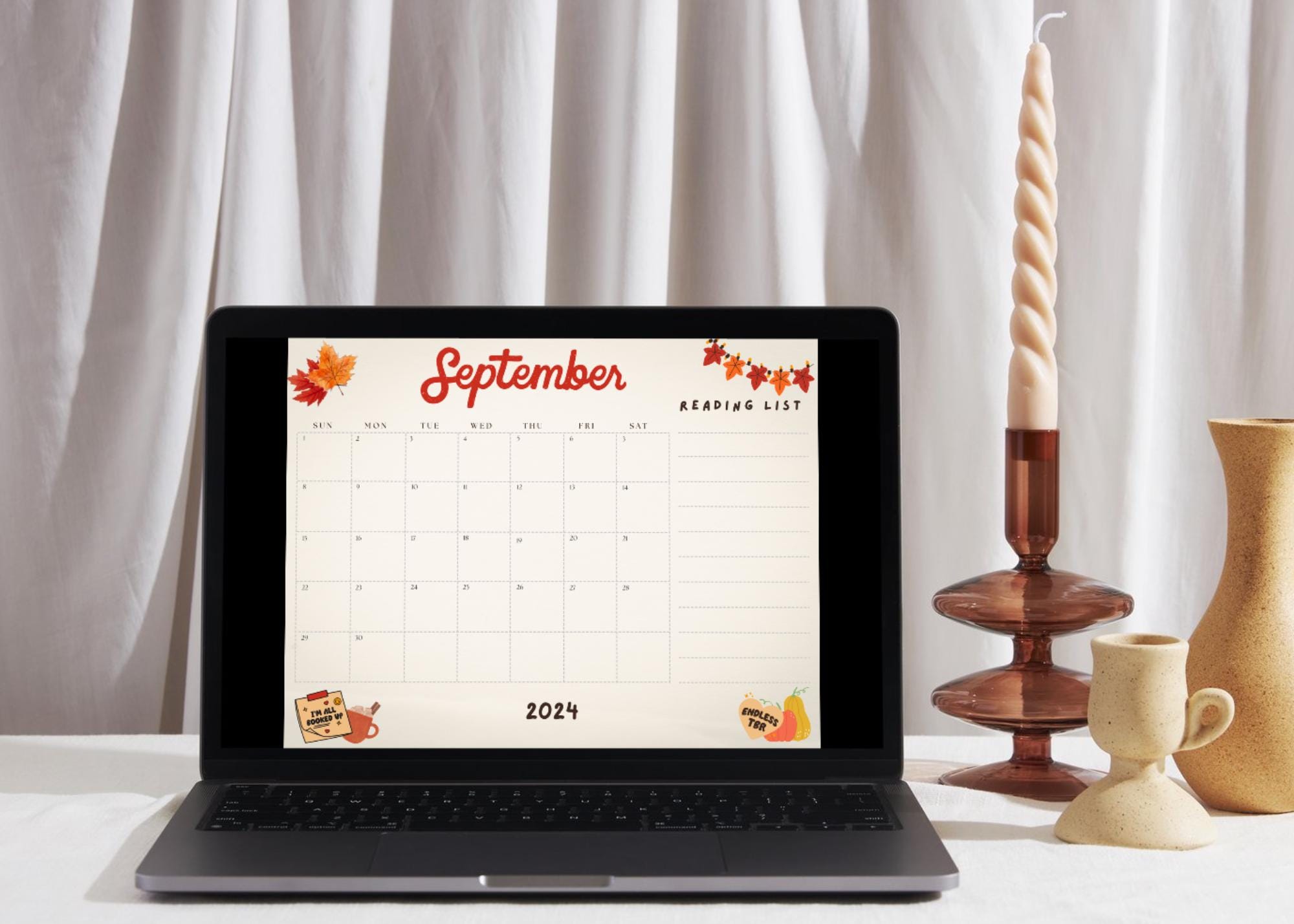 Editable September Calendar Printable, Customizable, Desk Calendar ...