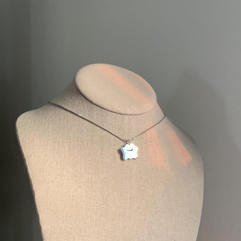 Ditto Stainless Steel Fun Necklace, Cute Dainty Ghost Halloween Charm ...