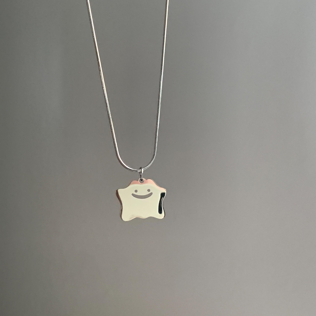 Ditto Stainless Steel Fun Necklace, Cute Dainty Ghost Halloween Charm ...