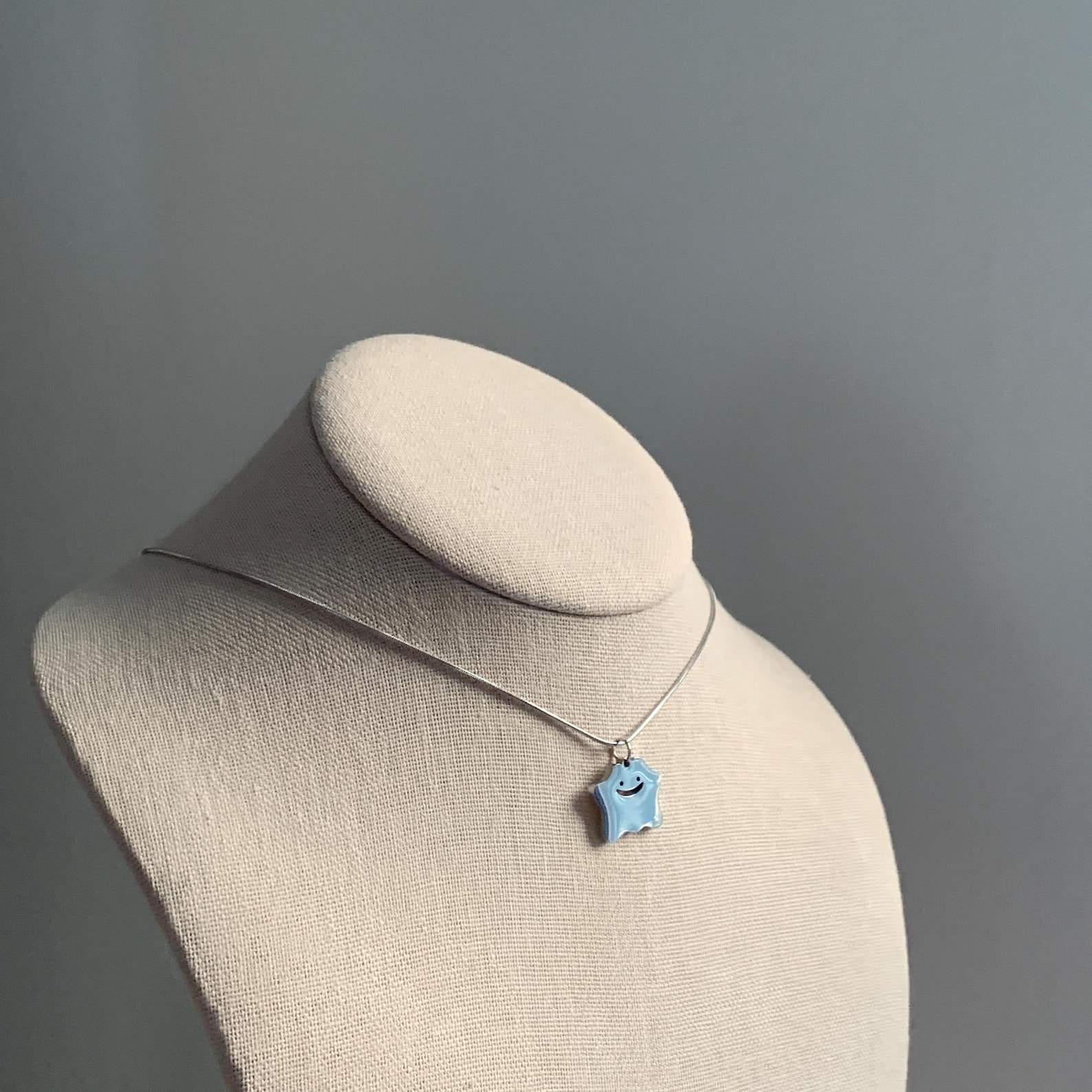 Ditto Stainless Steel Fun Necklace, Cute Dainty Ghost Halloween Charm ...