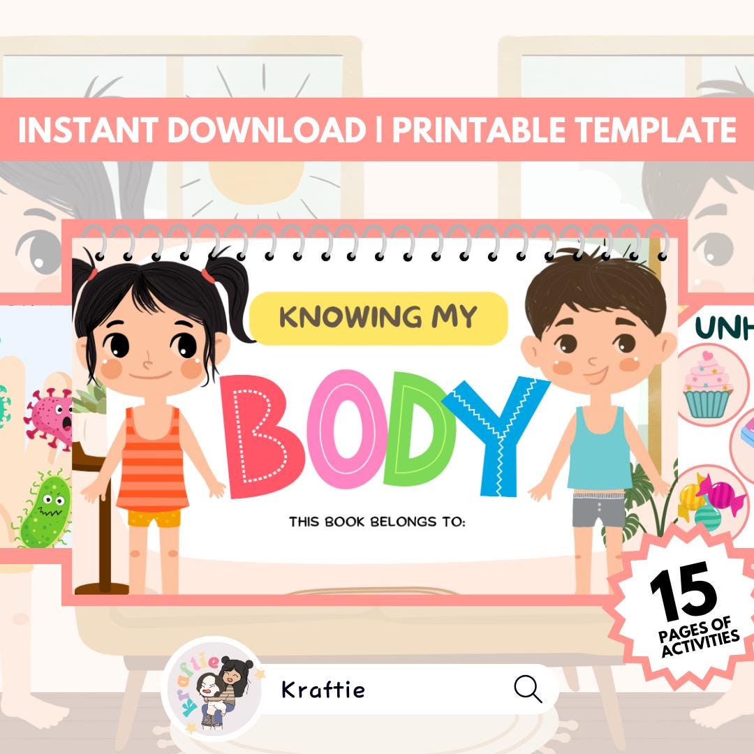 Knowing My Body Theme Busy Book Printable Color Learning Binder ...