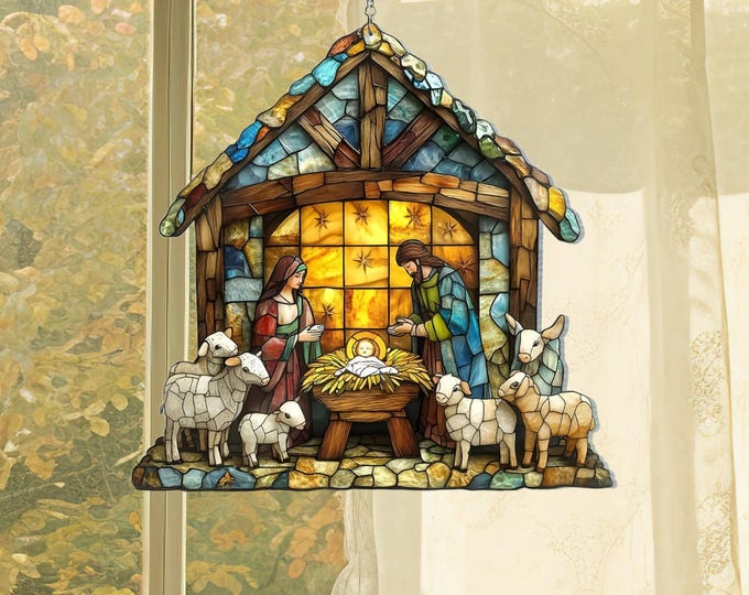 3D Nativity Scene Stone Slate With Stand, Nativity Scene, Nativity Gift ...