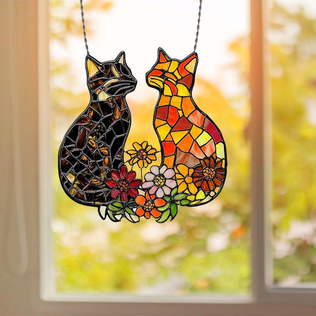 Cat Acrylic Window Hanging, Cat Wall Window Hanging Art Decoration, Cat ...