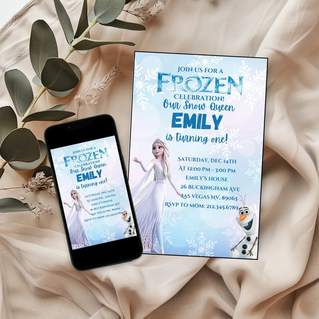 Editable Frozen Birthday Invitation Template Frozen Birthday Invite ...
