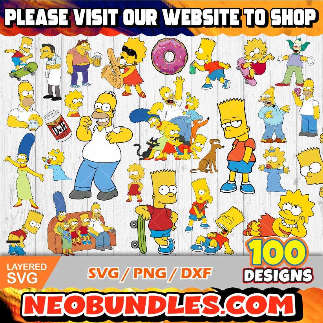 Simpsons Clip Art Bundle, Simpsons Svg Cut Files for Cricut ...