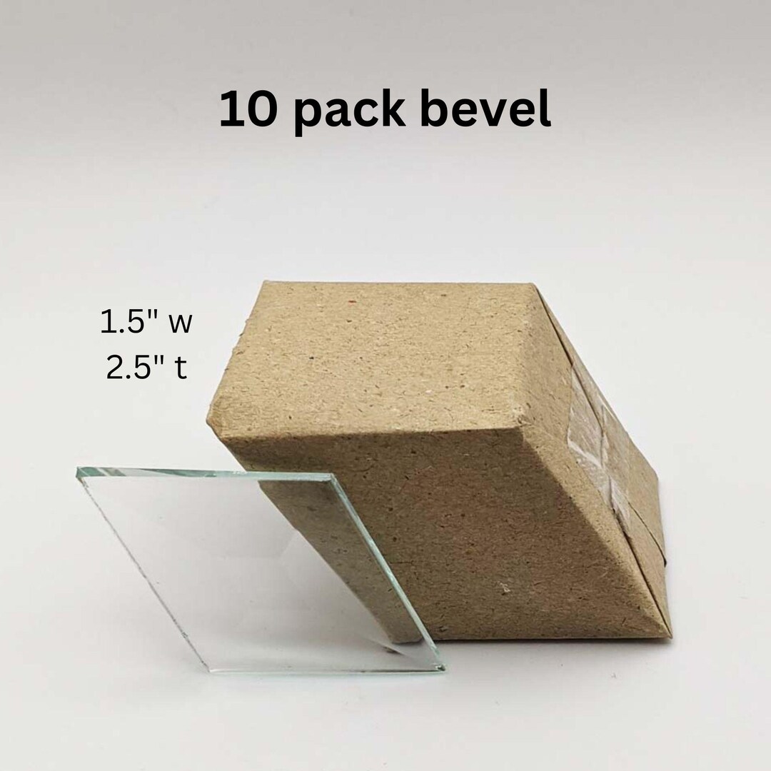 1.5" X 2.5" Diamond Bevel Pyramids, 10 Pieces of Clear Glass Bevel 1-1/ ...