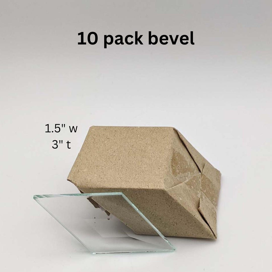 1.5" X 3" Diamond Bevel Pyramids, 10 Pieces of Clear Glass Bevel 1-1/2 ...