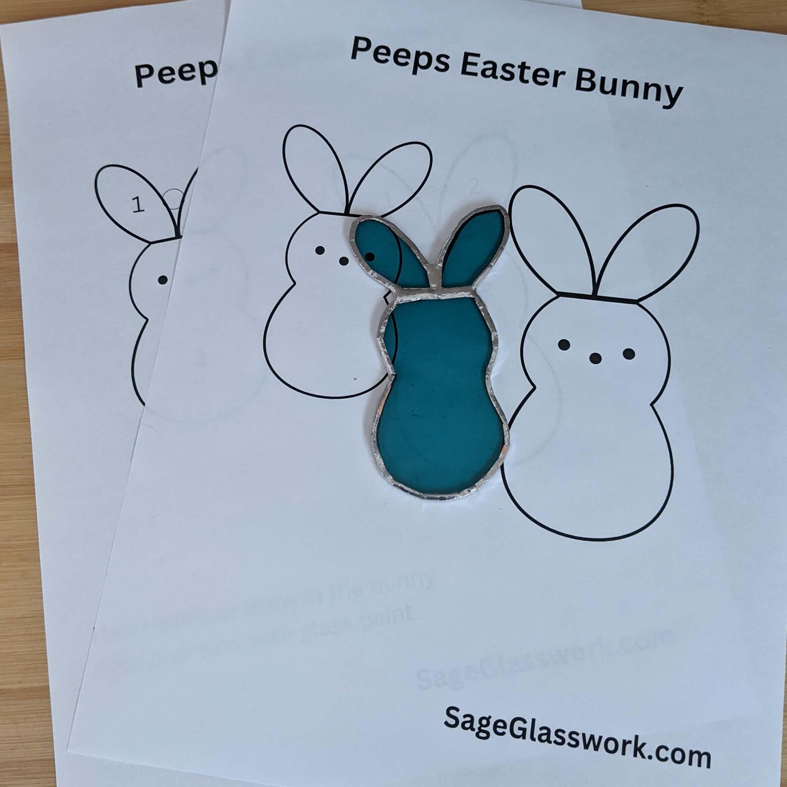Peeps Bunny Easter Stained Glass PATTERN, PDF Digital Download for ...