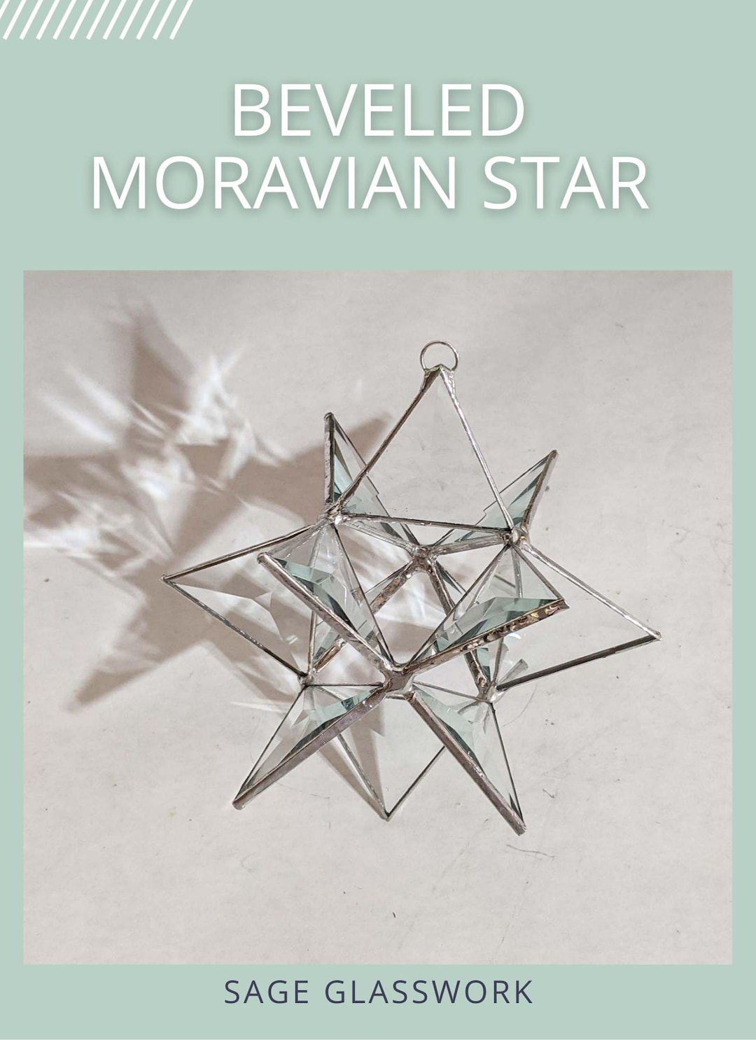 TUTORIAL Bevel Moravian Star Spinner, 12 Pointed Star Stained Glass PDF ...