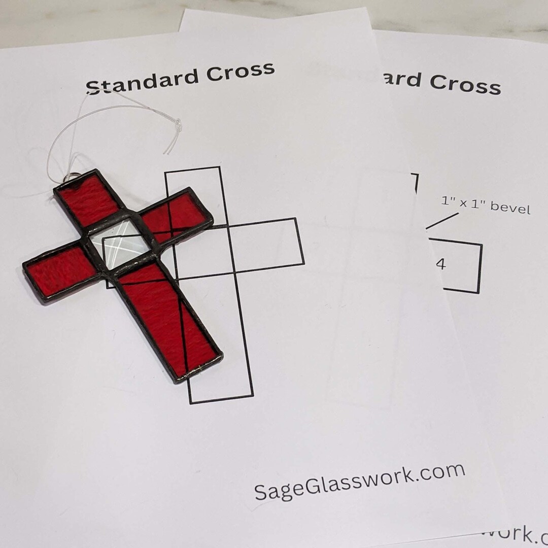 PATTERN Cross Stained Glass Pattern, PDF Digital Tutorial for Glass Art ...