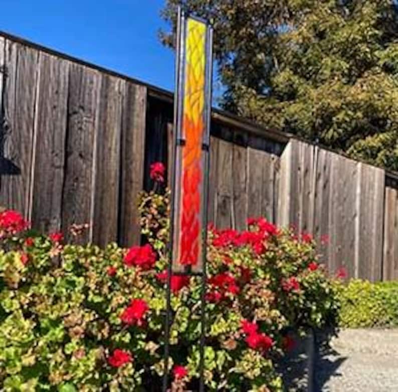 TALL Garden Stake Display Stand for Stained Glass, Tall 3" Wide Stand ...