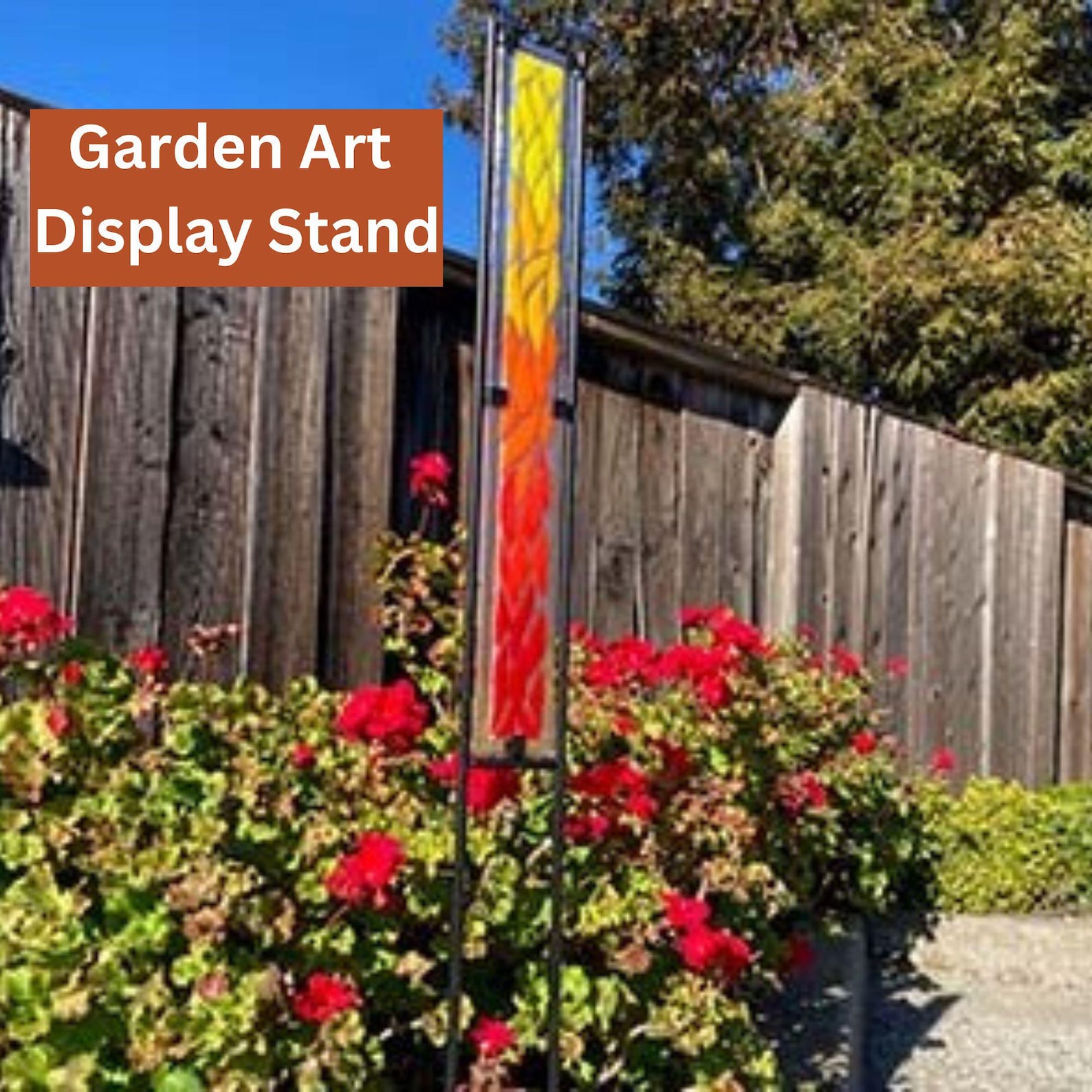 TALL Garden Stake Display Stand for Stained Glass, Tall 3" Wide Stand ...