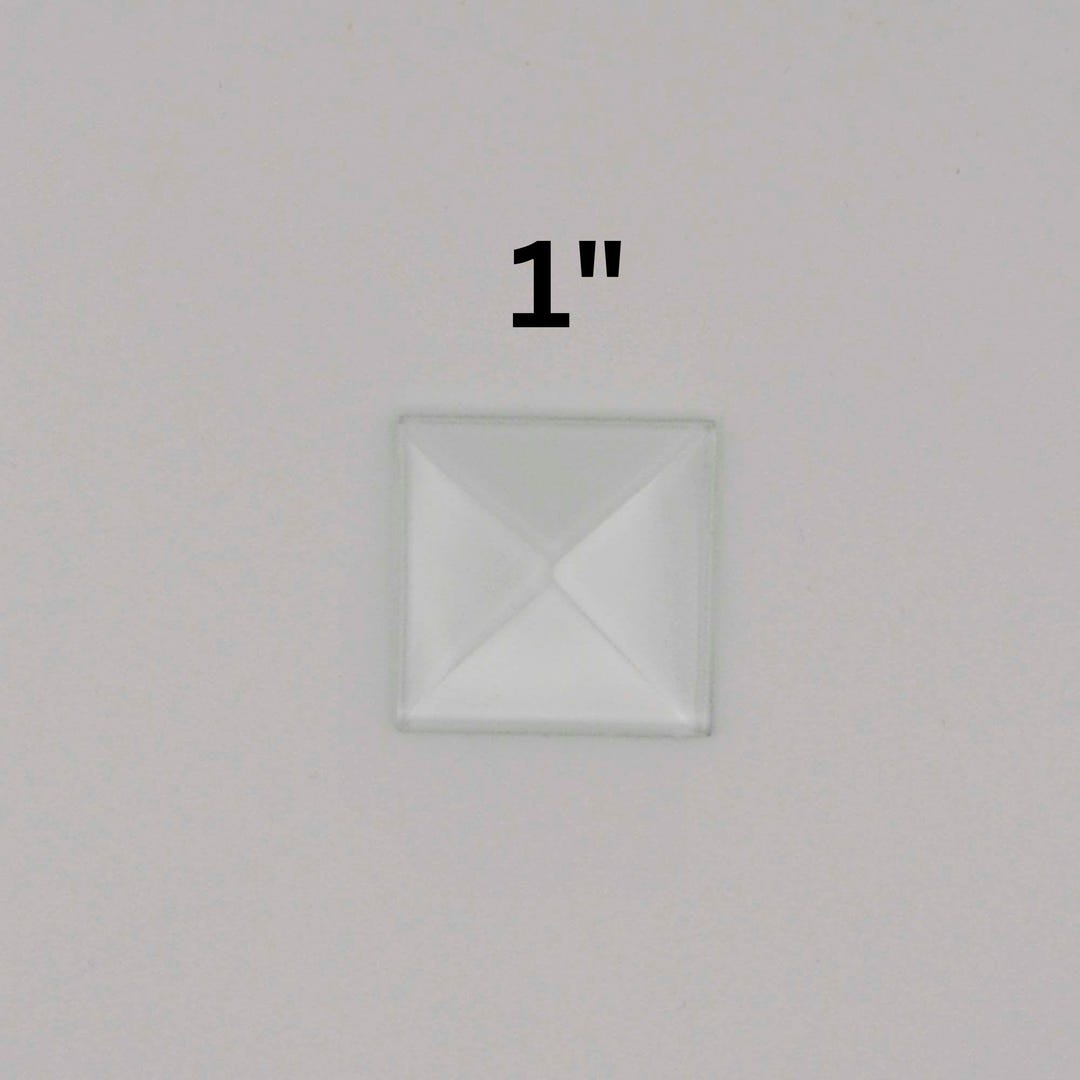 1" Square Glass Bevel Pyramid Shape, 1 Piece Clear Glass Bevel 1x1 for ...