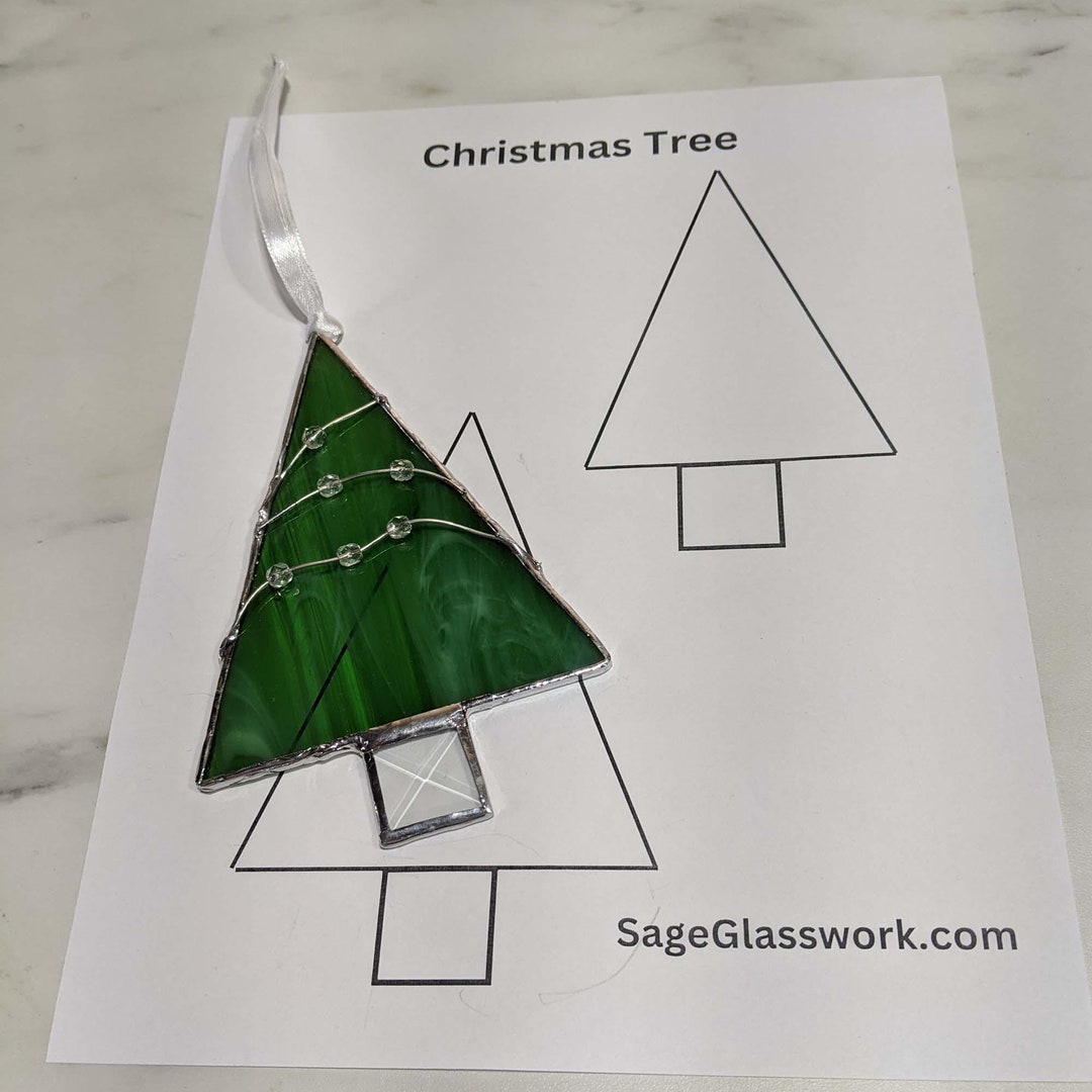 PATTERN Christmas Tree Stained Glass Pattern, PDF Digital Tutorial for ...