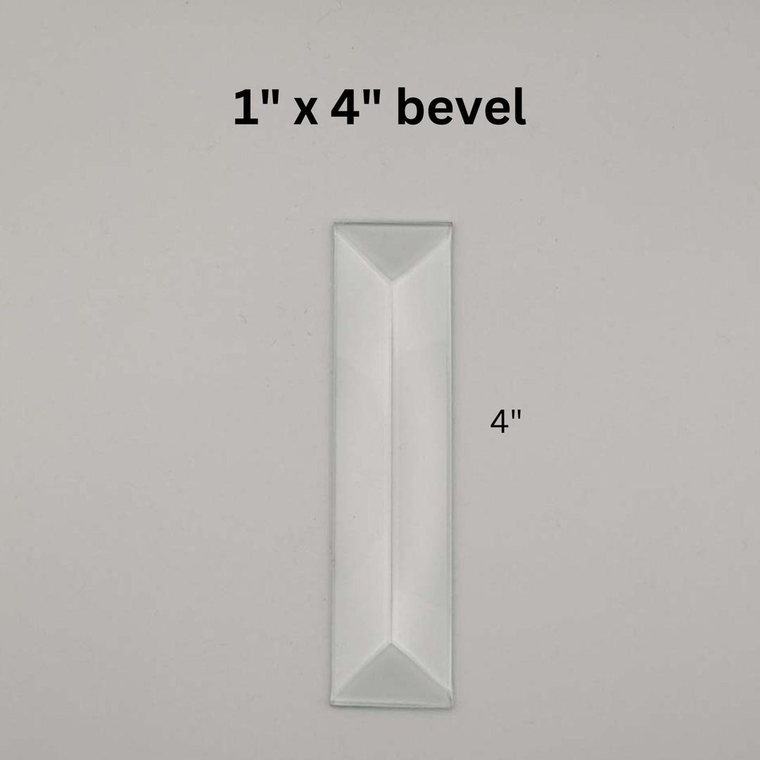 1" X 4" Rectangle Beveled Glass, 1 Piece Clear Glass Pencil Bevel 1 ...