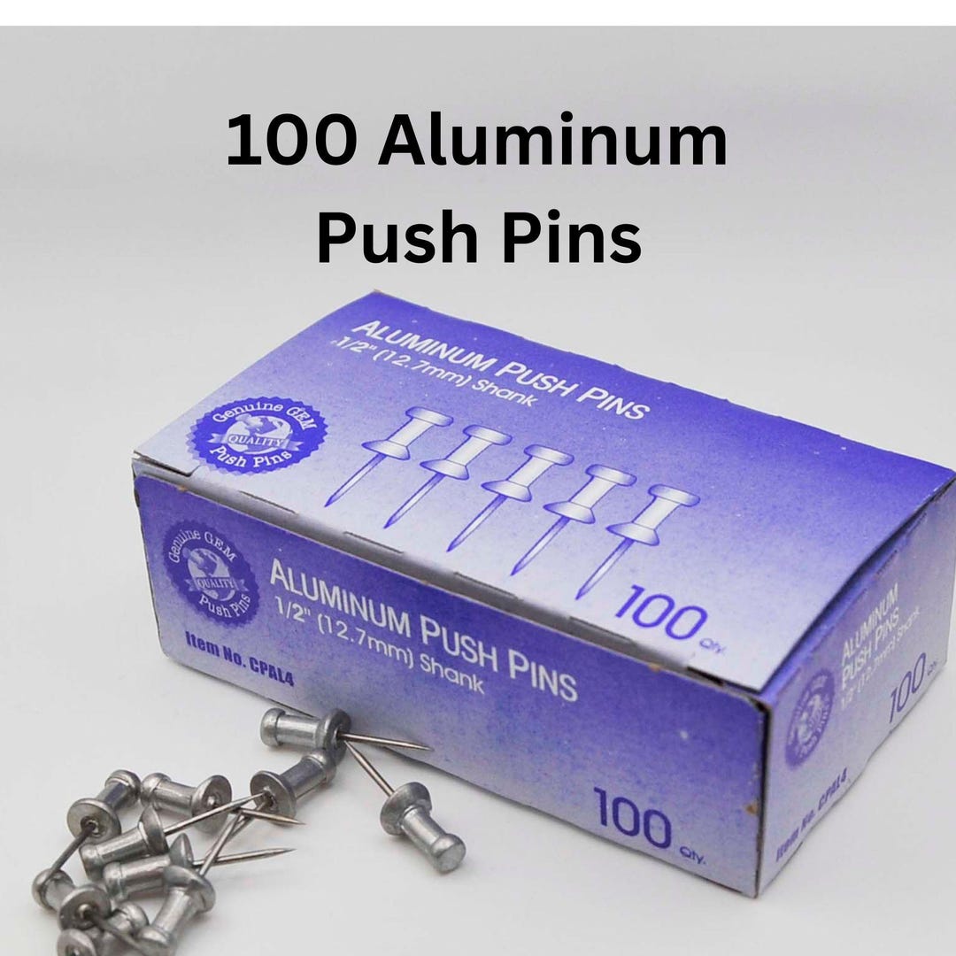 100 Aluminum Push Pins for Stained Glass, Full Box of Metal Pushpins - Etsy