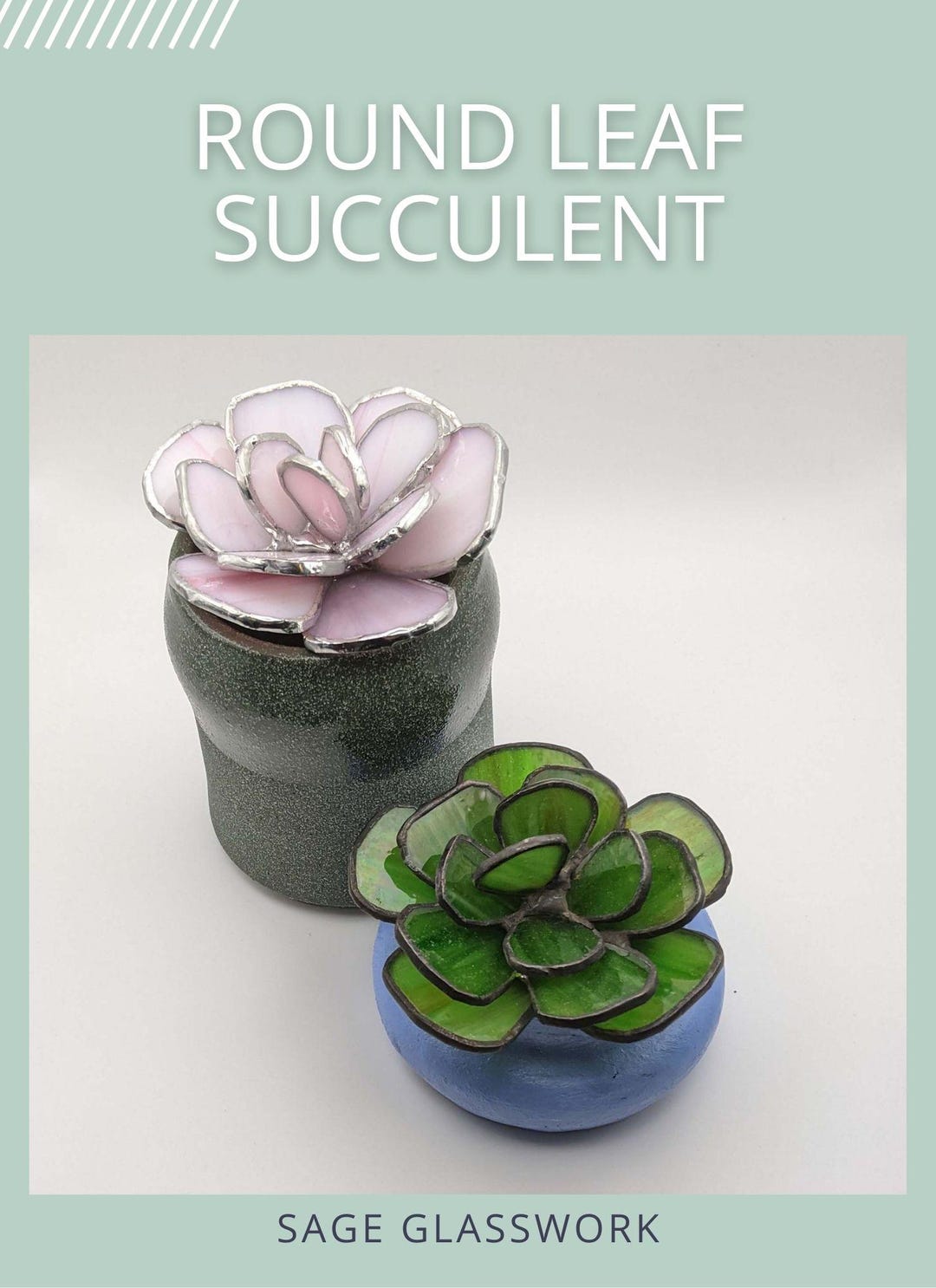3D Round Succulent TUTORIAL, Small DIY Stained Glass Pattern PDF ...