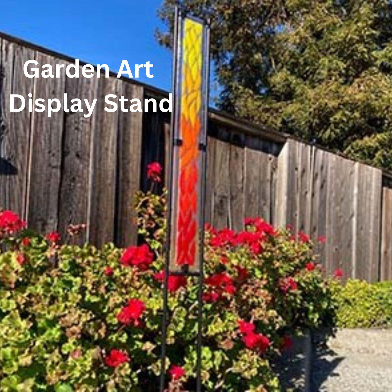 TALL Garden Stake Display Stand for Stained Glass, Tall 3" Wide Stand ...