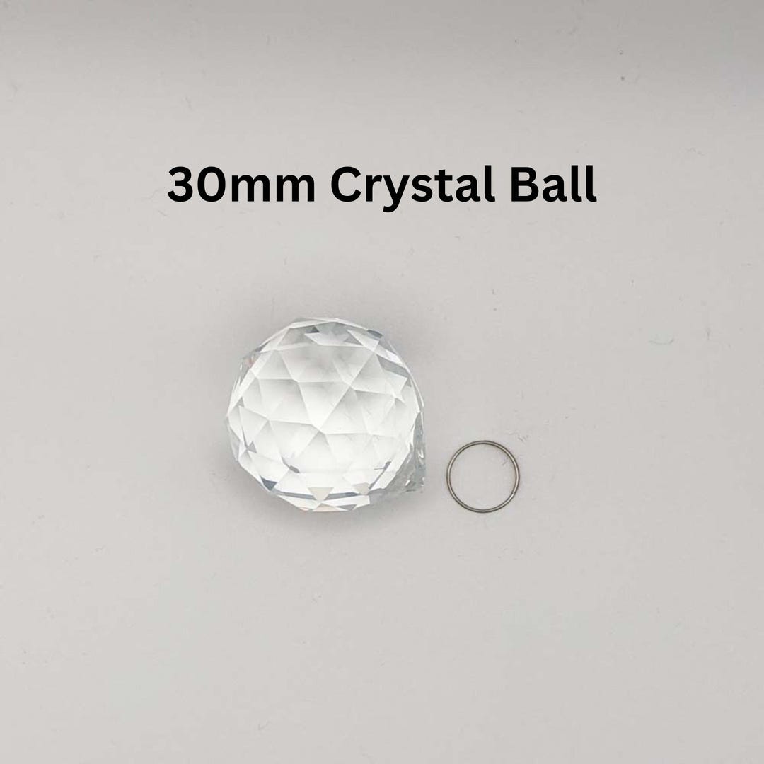 30mm Crystal Ball, 1 Piece Clear Glass Prism 1.18 Inch Round Sphere for ...