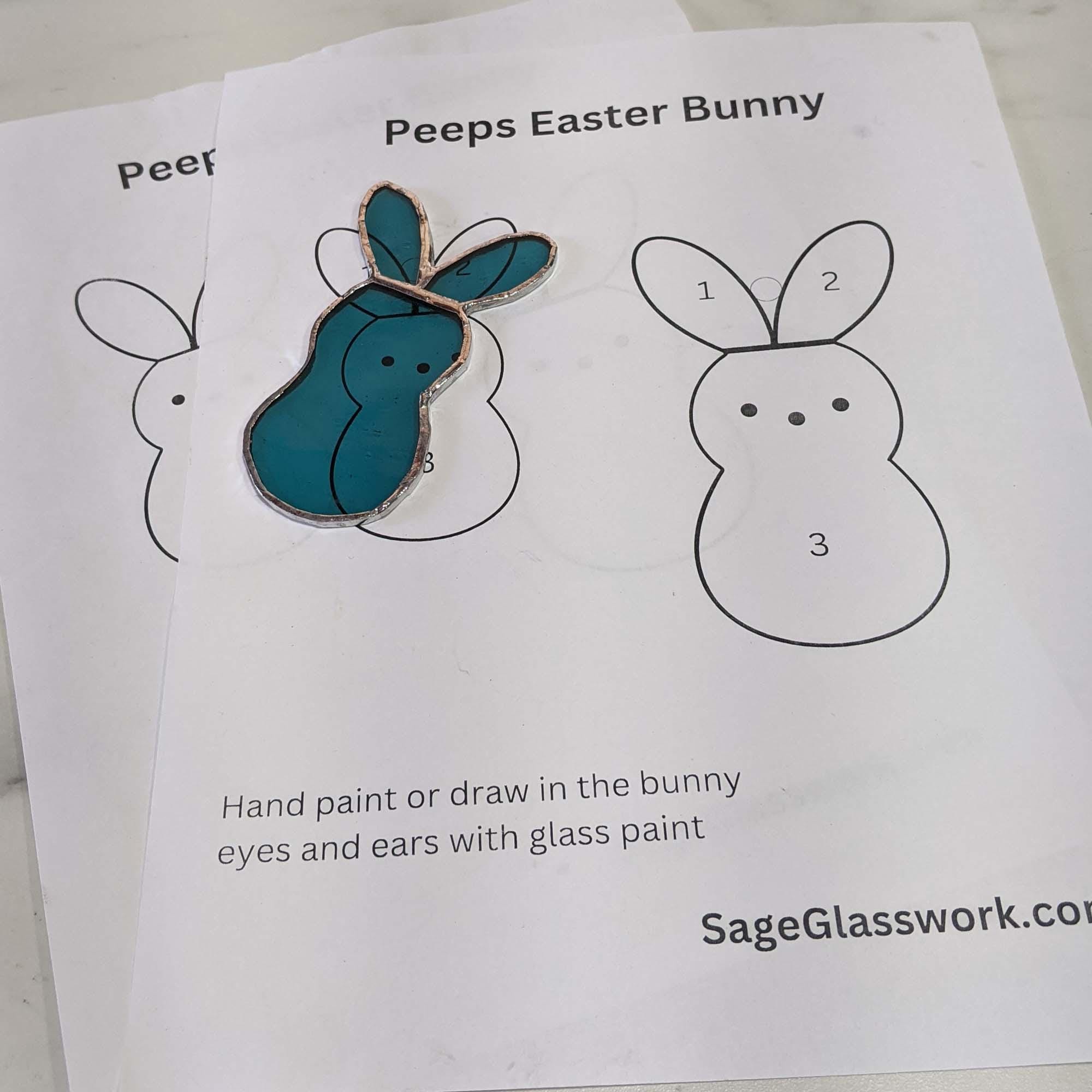 Peeps Bunny Easter Stained Glass PATTERN, PDF Digital Download for ...