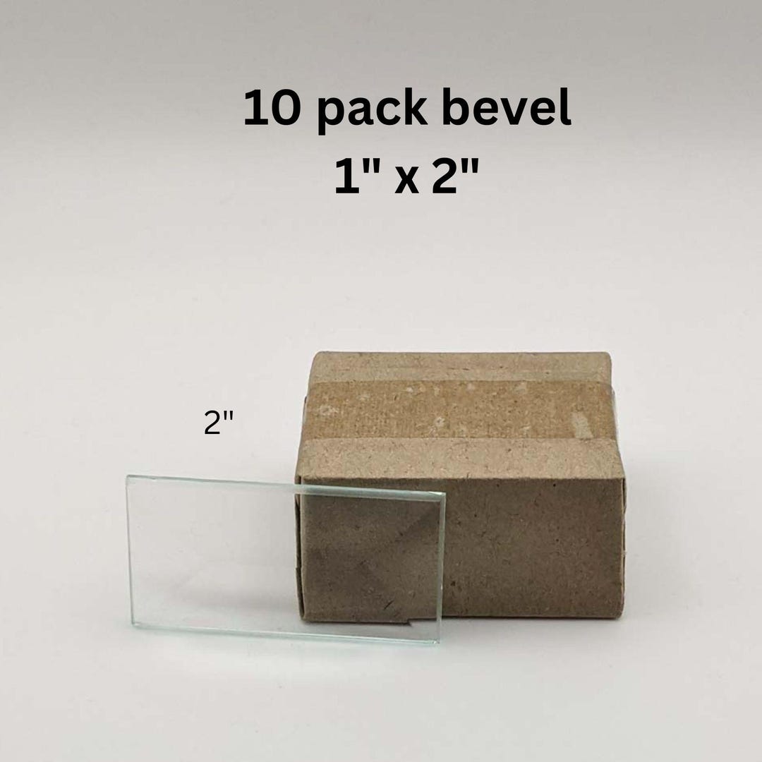 1" X 2" Rectangle Bevel Pyramids, 10 Pieces of Clear Glass Bevel 1x2 ...