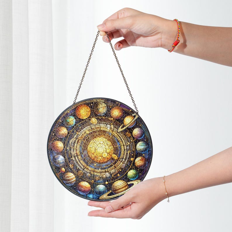 The Solar System Stained Glass Suncatcher, Universe Stained Glass ...