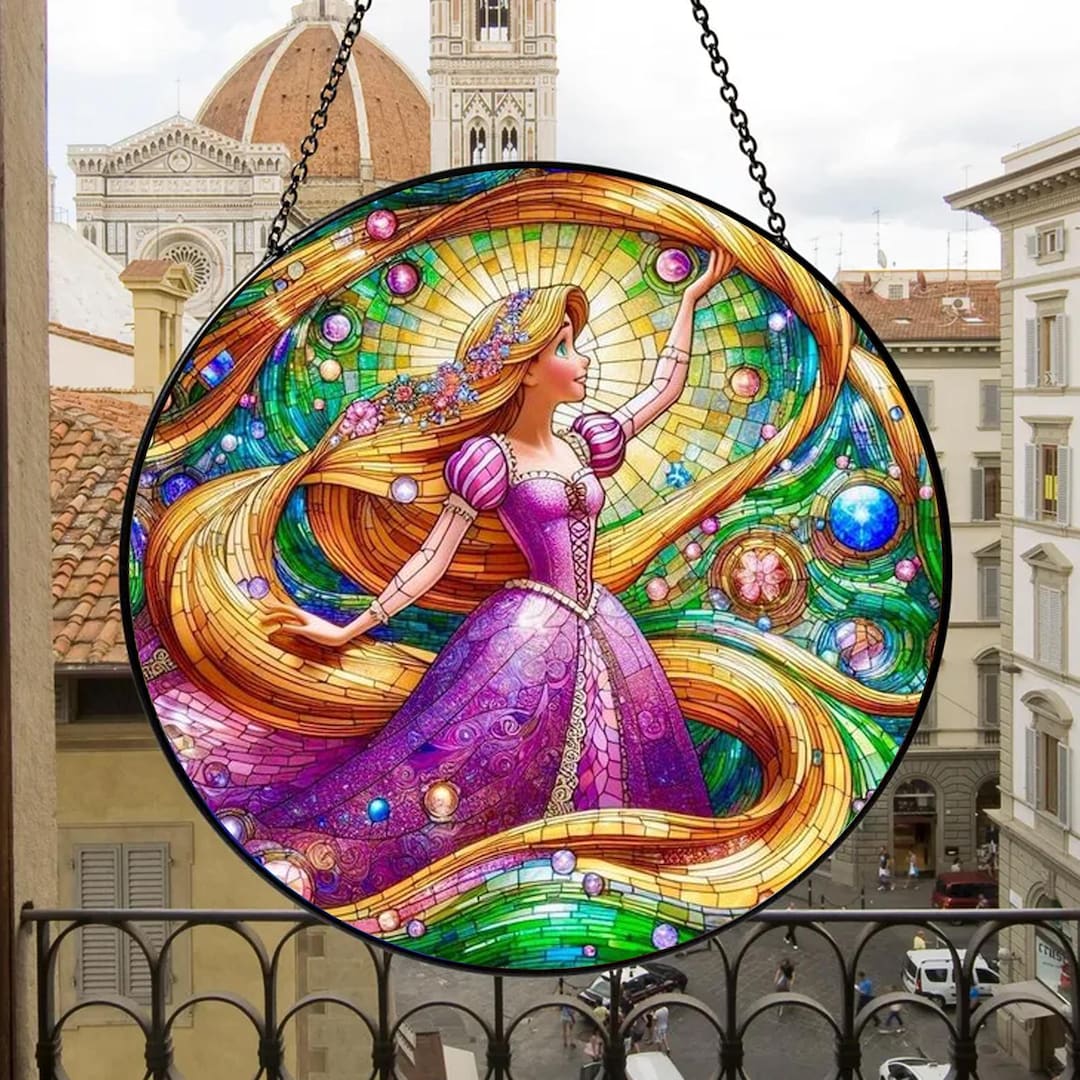 Disney Princess Rapunzel Suncatcher, Rapunzel Stained Glass Suncatcher ...
