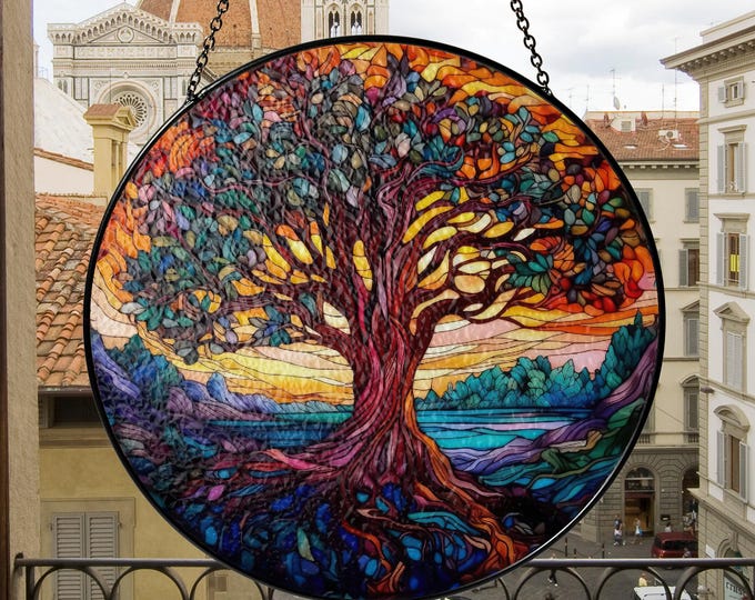 Tree of Life Window Hanging, Stained Glass Tree of Life, Tree of Life ...