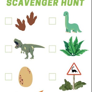 Dinosaur Printable Scavenger Hunt - Etsy