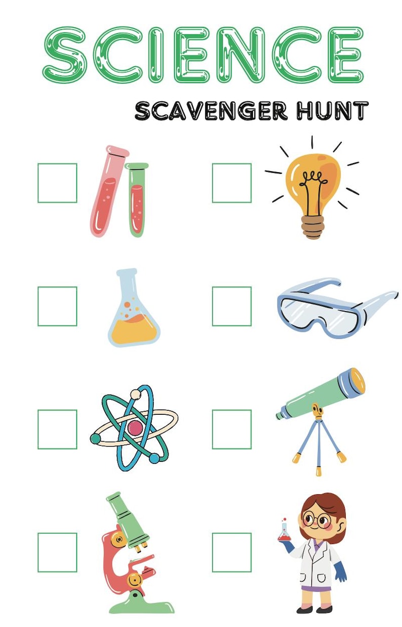 Science Printable Scavenger Hunt - Etsy