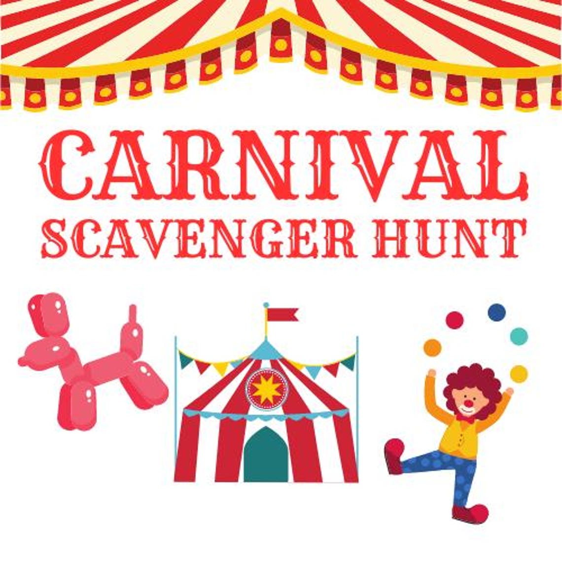 Carnival-themed Printable Scavenger Hunt - Etsy