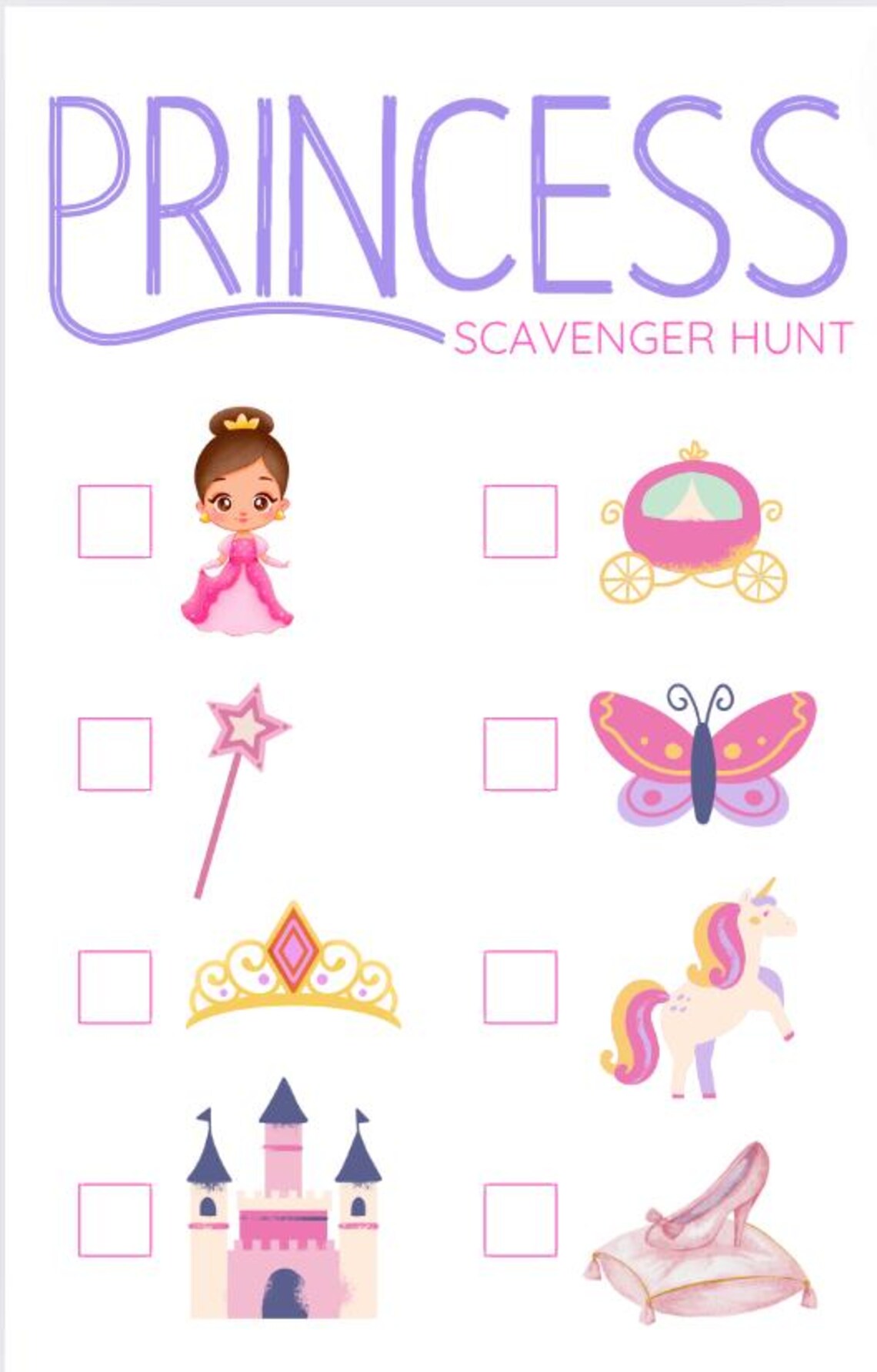 Princess Printable Scavenger Hunt - Etsy