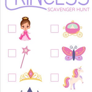 Princess Printable Scavenger Hunt - Etsy