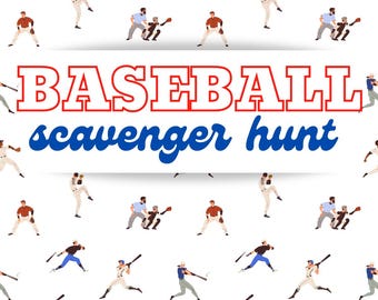 Baseball Scavenger Hunt Baseball Treasure Hunt Baseball Party Games ...