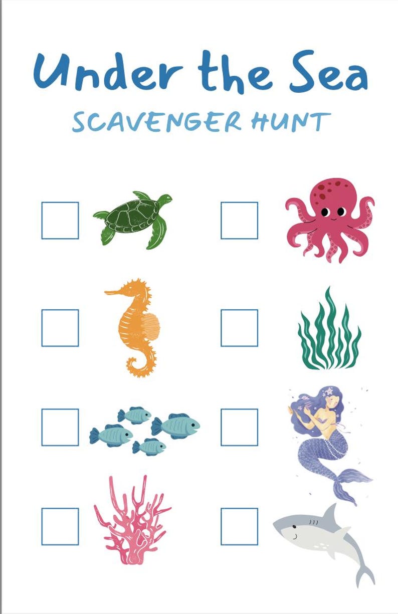 Under the Sea Printable Scavenger Hunt - Etsy