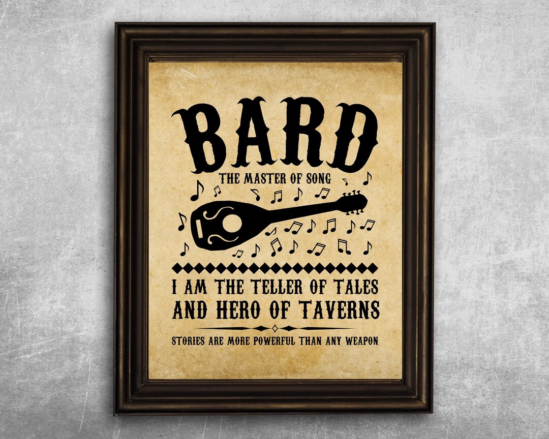 Dungeons and Dragons Bard Class Poster Digital Download Art Print - Etsy