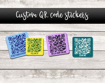 Custom QR Code Sticker Labels, Kiss Cut Stickers, Different Sizes ...