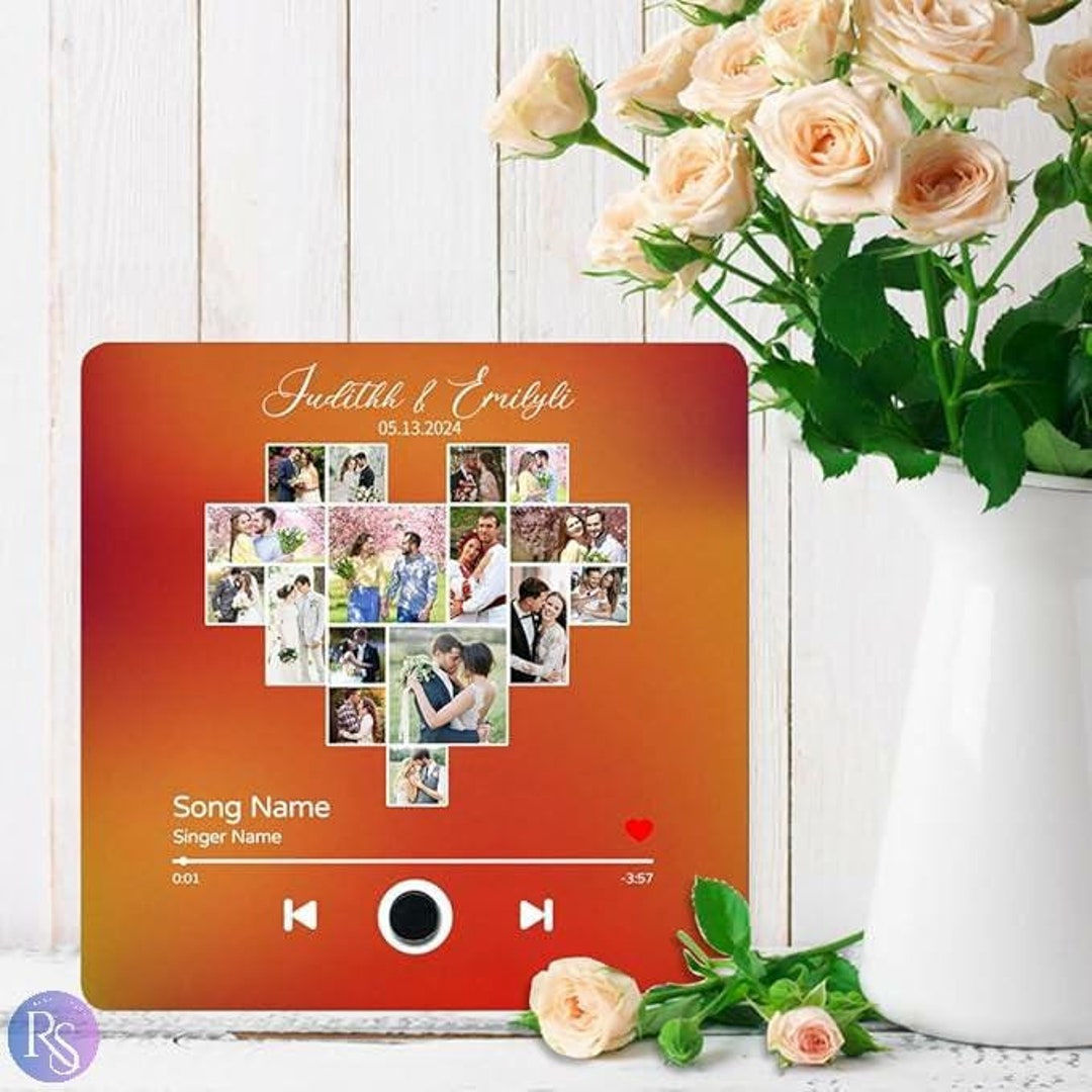 Personalized Photo & Music Refrigerator Magnet, Custom Music Fridge ...
