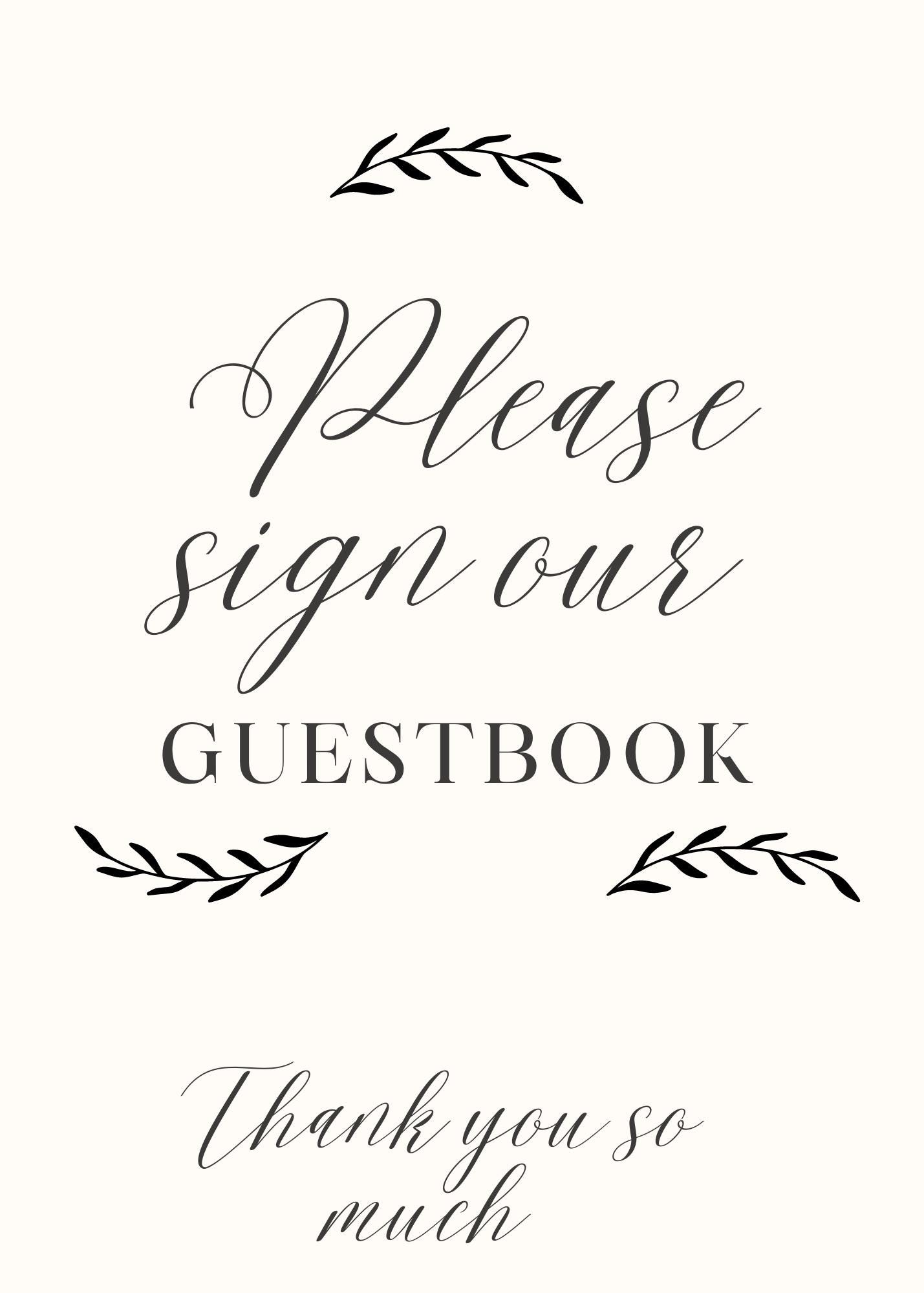 Please Sign Out Front Cover Digital Guest House Perfect For - Etsy