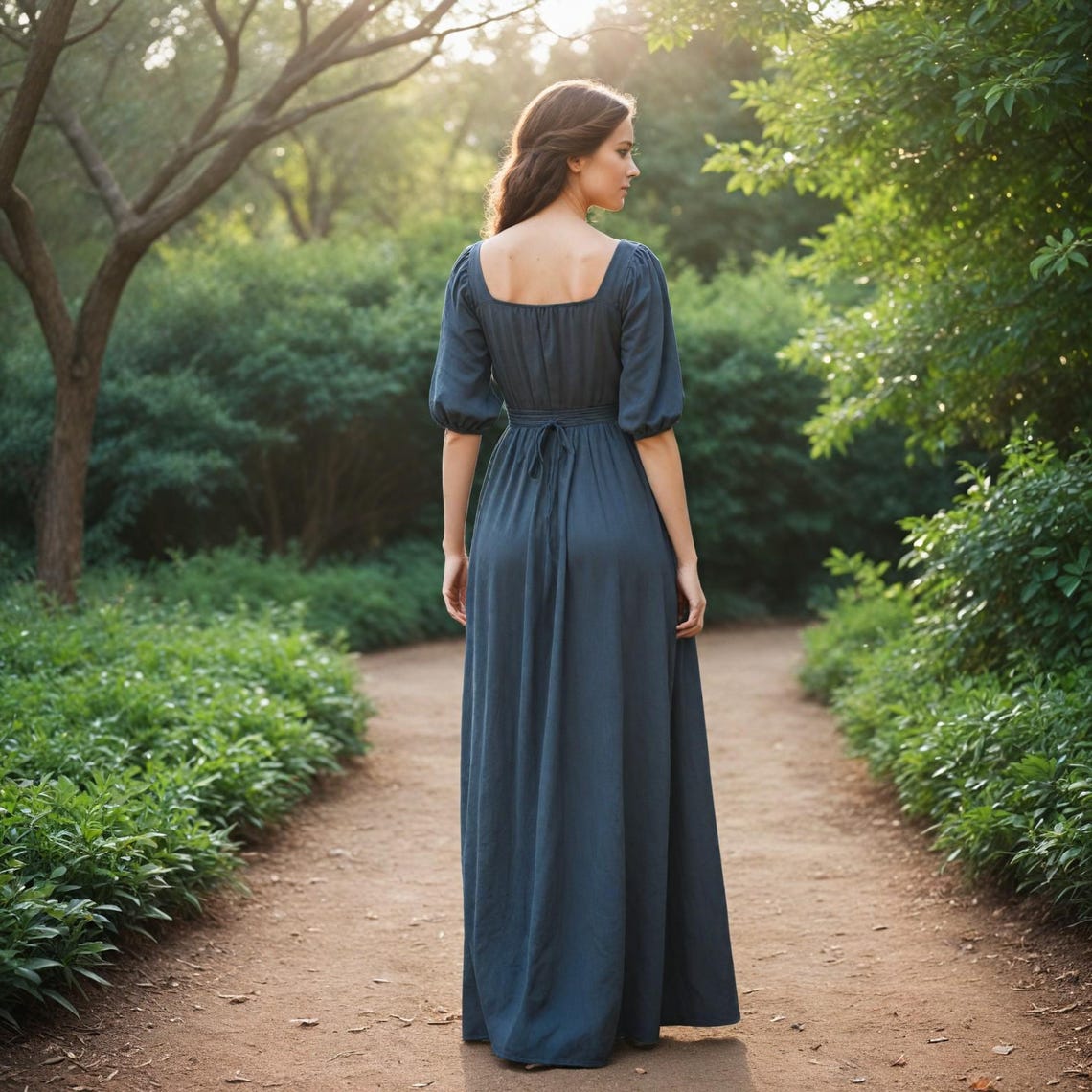 Elegant Blue Viking Medieval Dress Renaissance Faire Gown Women's Long ...