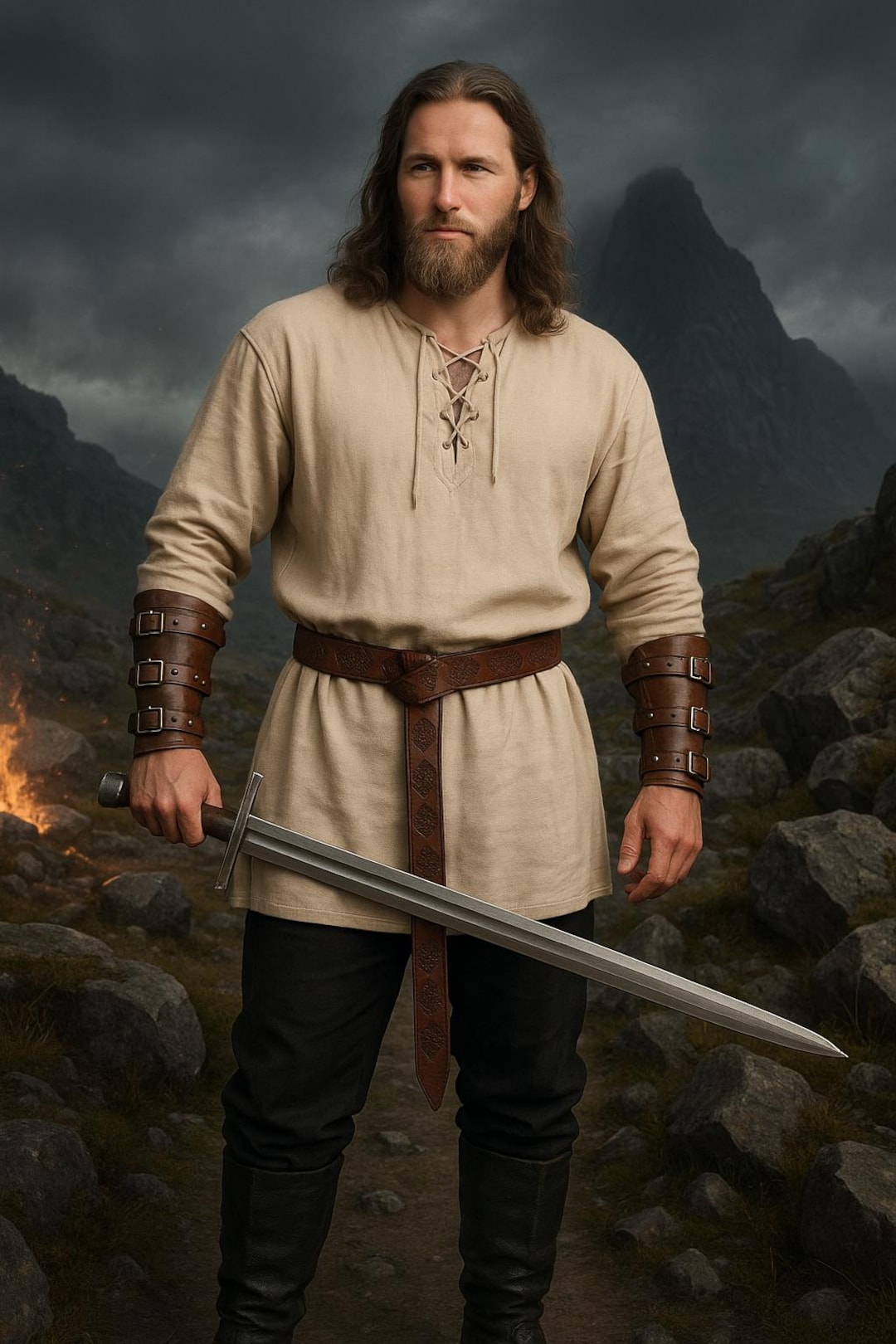 Medieval Linen Tunic With Belt: Viking Norse LARP Costume - Etsy