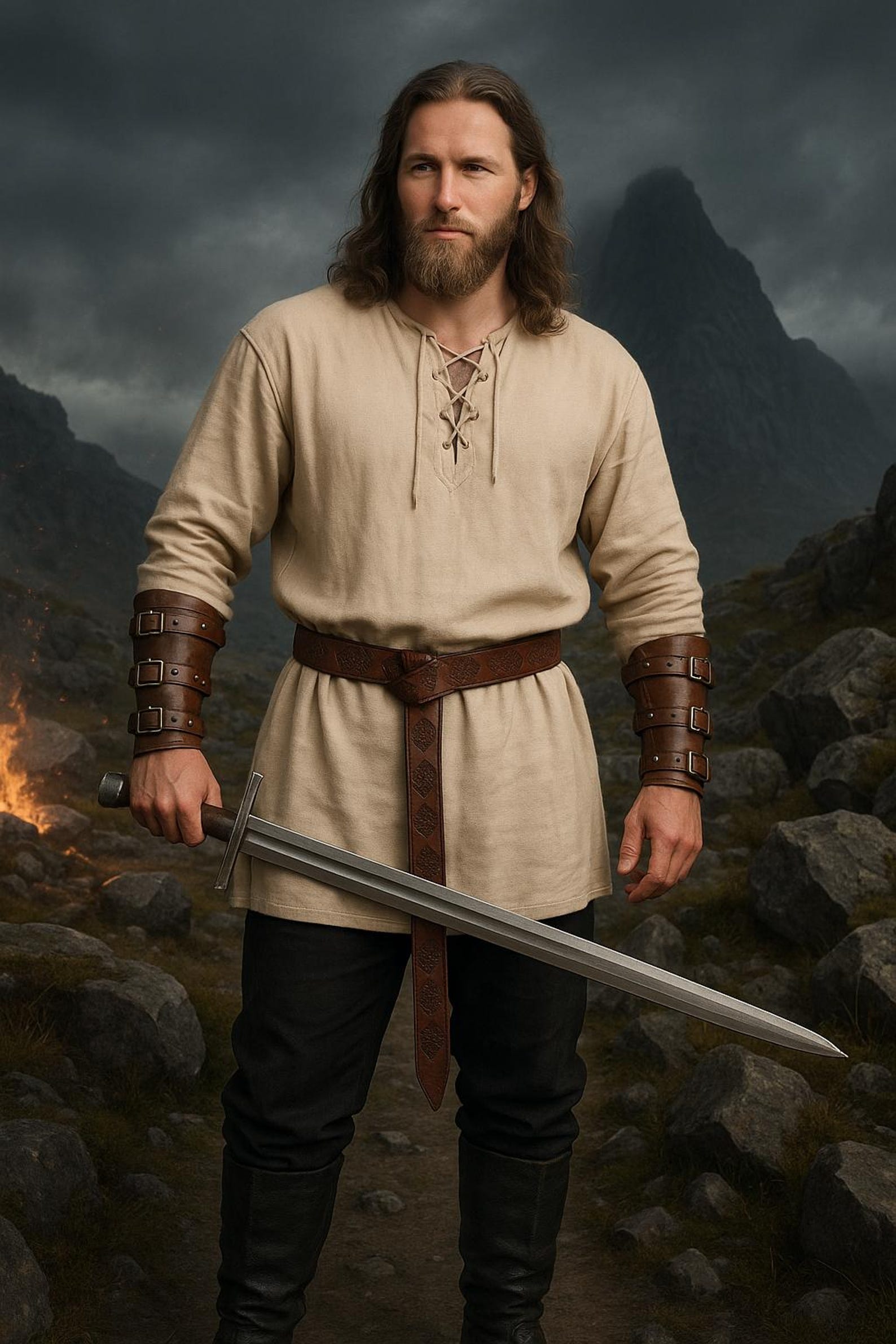 Medieval Linen Tunic With Belt: Viking Norse LARP Costume - Etsy