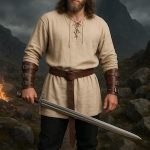 Medieval Linen Tunic With Belt: Viking Norse LARP Costume - Etsy