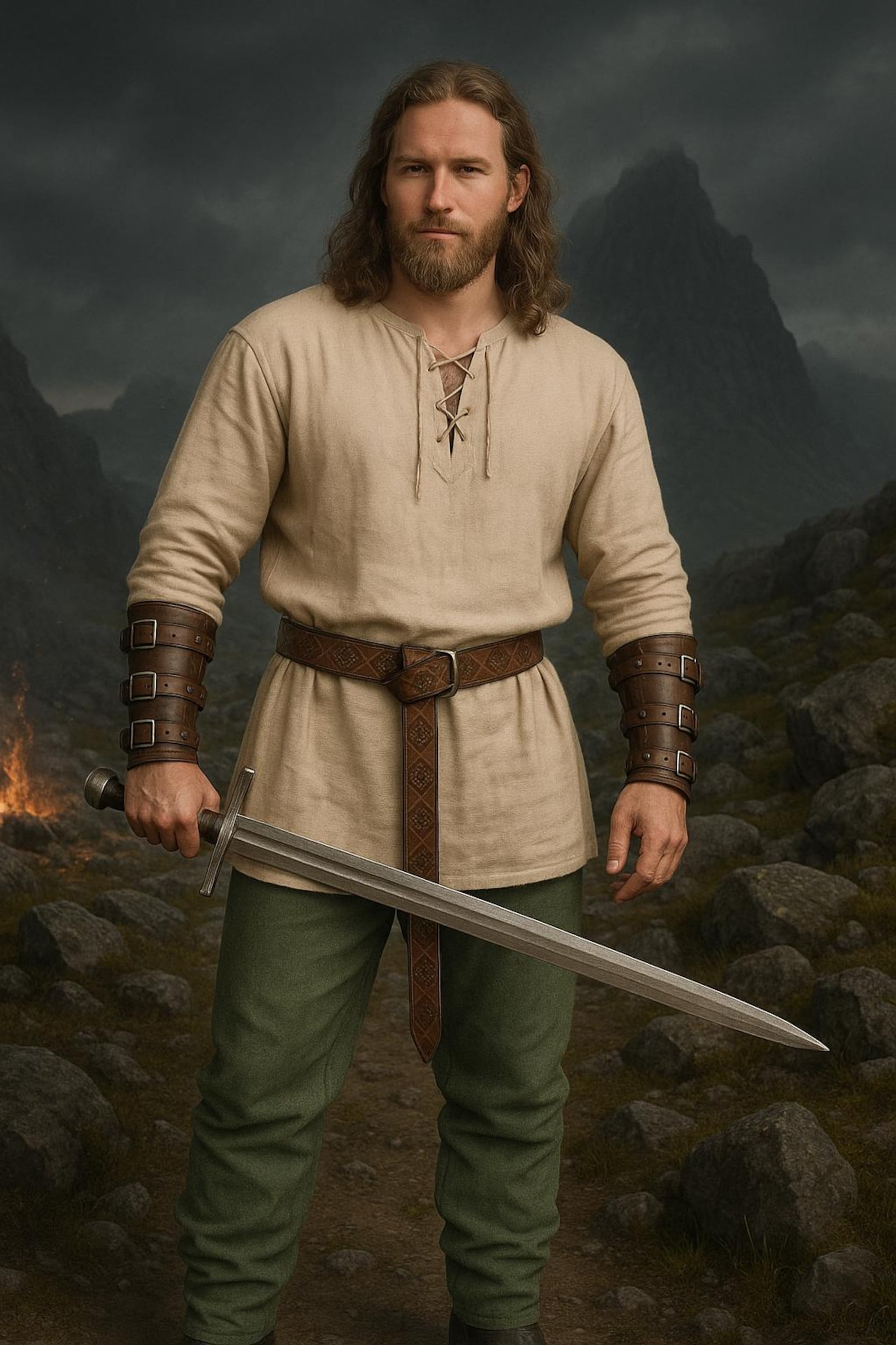 Medieval Linen Tunic With Belt: Viking Norse LARP Costume - Etsy