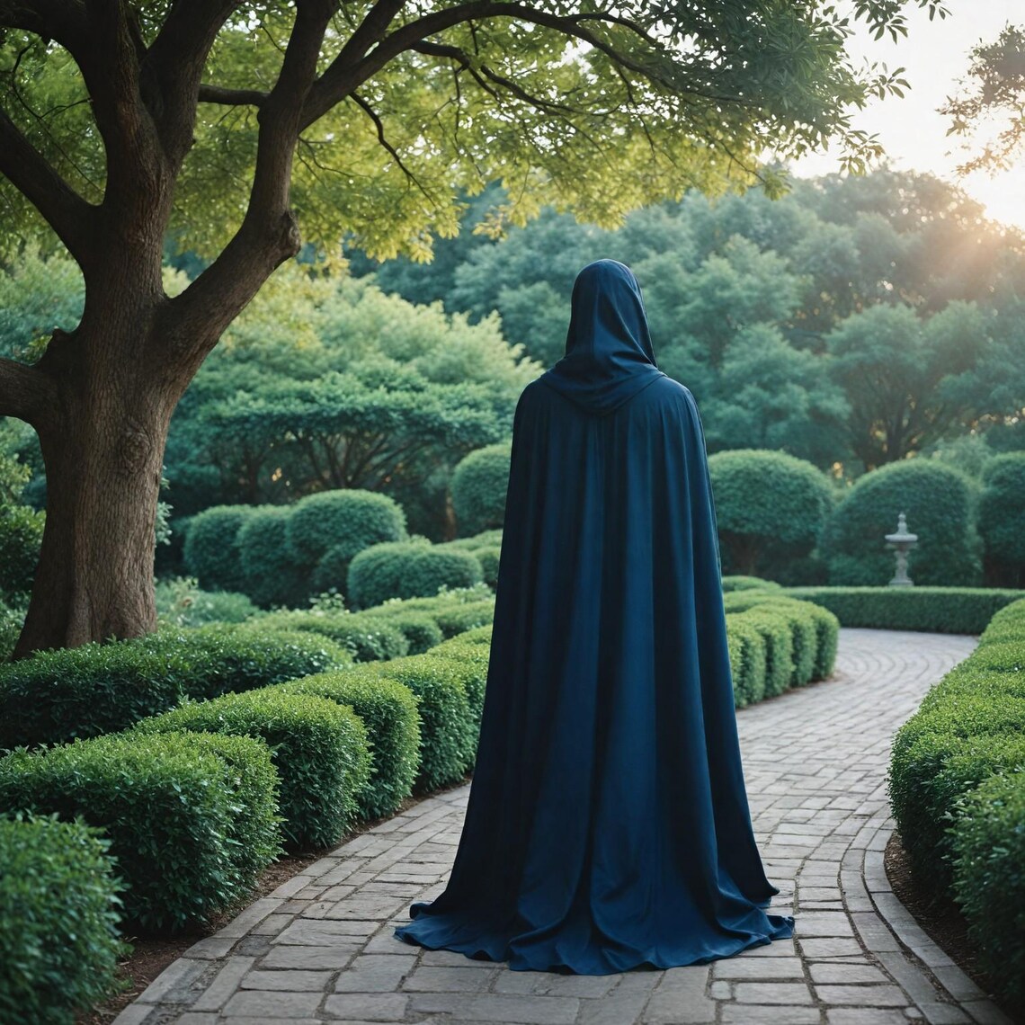 Viking Pirate Blue Hooded Cloak Medieval Fantasy Carnival Cape ...