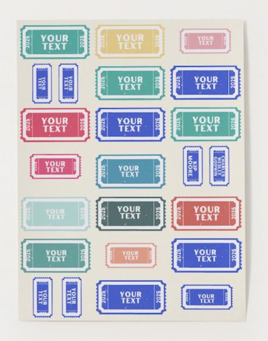 Custom Ticket Stub Digital Download – Editable Printable Tickets ...