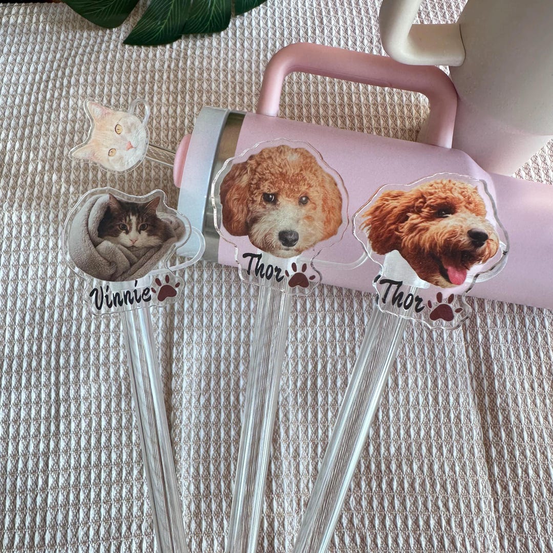 Custom Pet Straw Topper for Stanley Cup, Personalized Stanley Straw ...